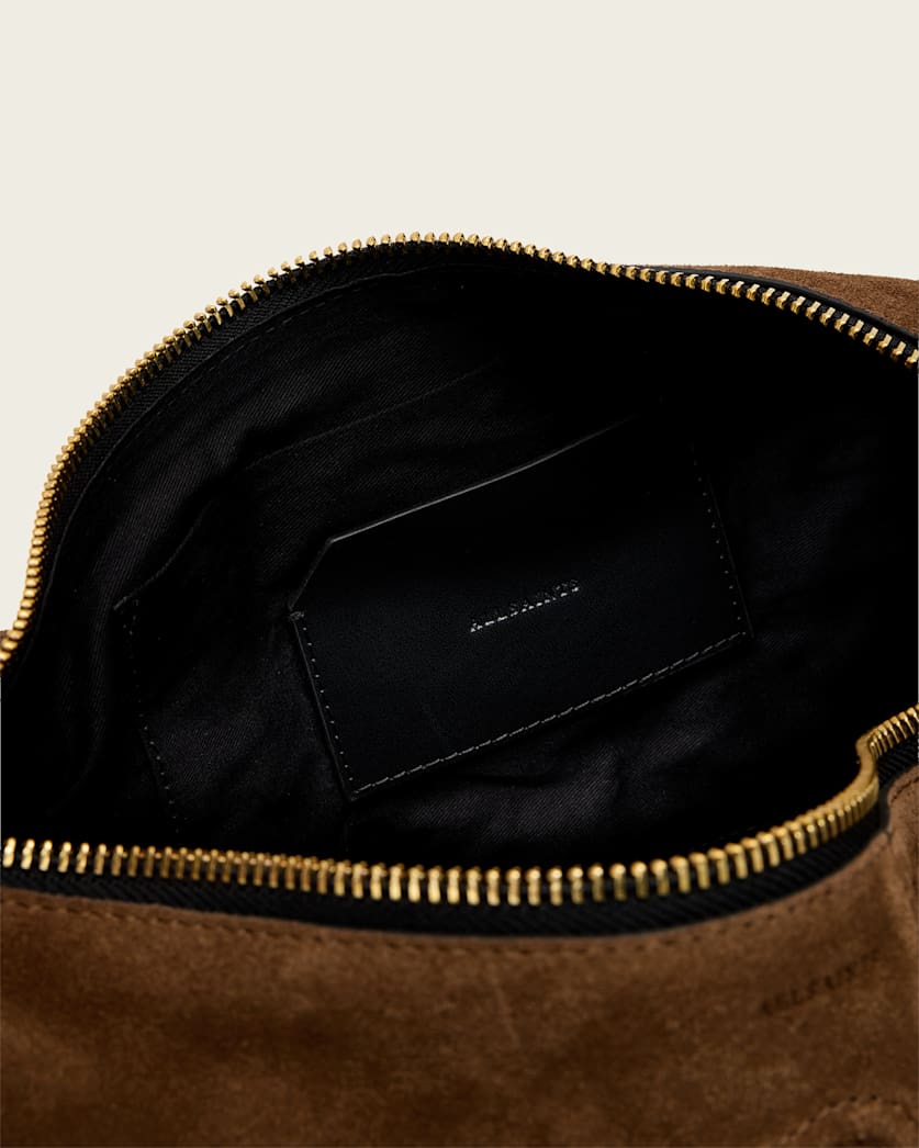Jean Rey Suede Shoulder Bag SUGAR BROWN | ALLSAINTS Canada